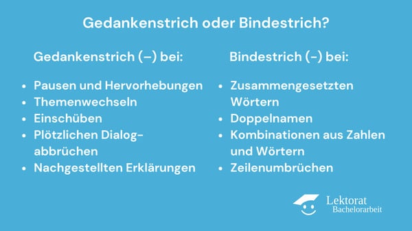 Gedankenstrich – Erklärung, Verwendung & Beispiele